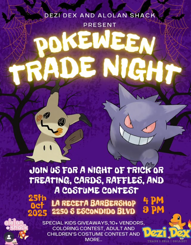 Pokeween Trade Night - La Receta Barbershop - EscoLocos
